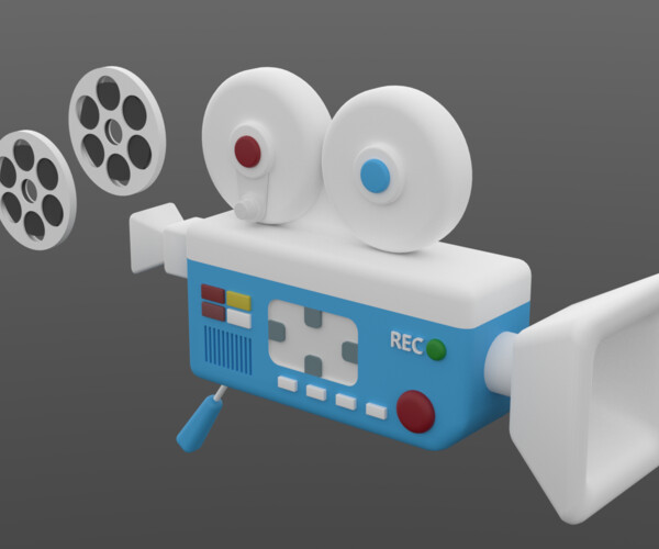 ArtStation - Cartoon Movie Camera 3D model | Game Assets