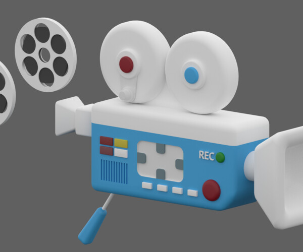 ArtStation - Cartoon Movie Camera 3D model | Game Assets