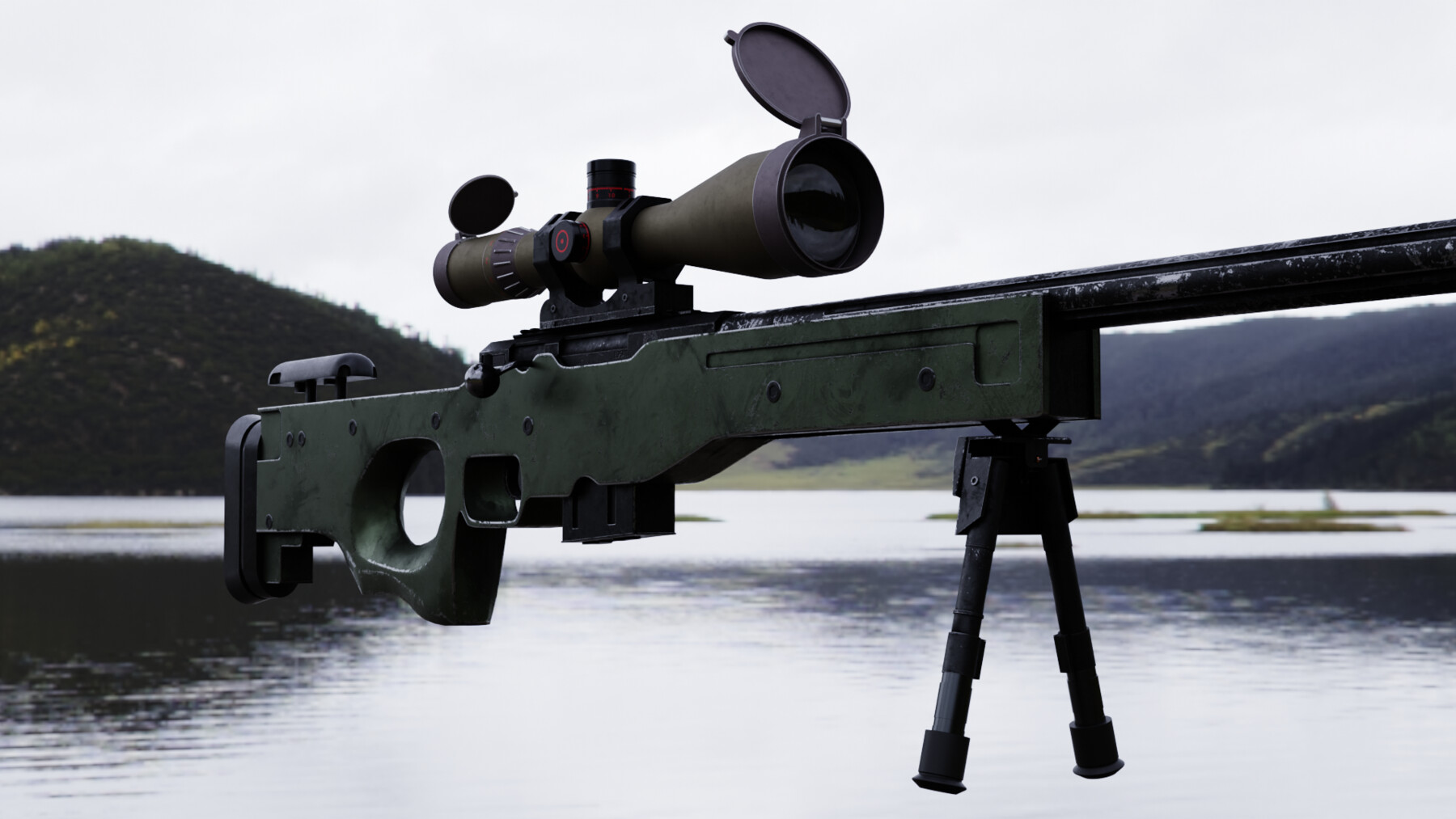 Artstation Awp L96a1 Pbr Low Poly Game Ready Resources