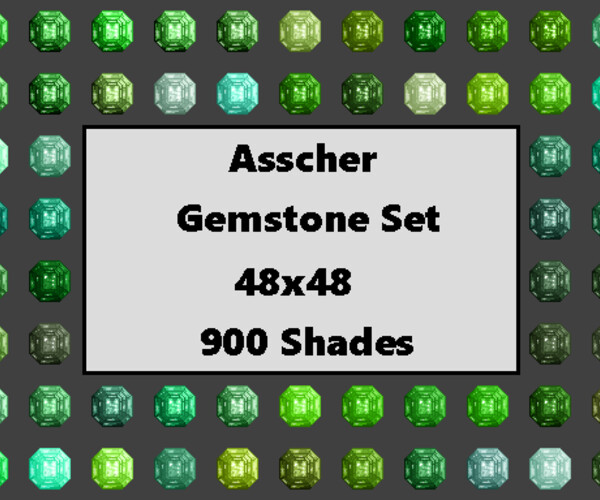 ArtStation - Asscher Cut Gems 48x48 | Game Assets