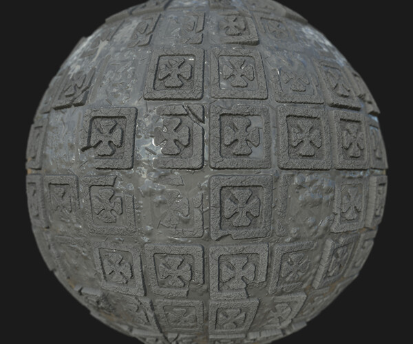 ArtStation - Stone Tiles in Blood Floor PBR Procedural Material 001 ...