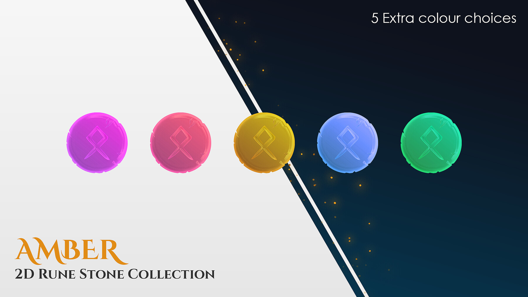 ArtStation - 2d runestone asset collection (amber) | Game Assets