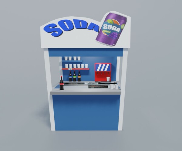 ArtStation - Soda Stand - Shop - Refrigerante Low-poly 3D model | Game ...