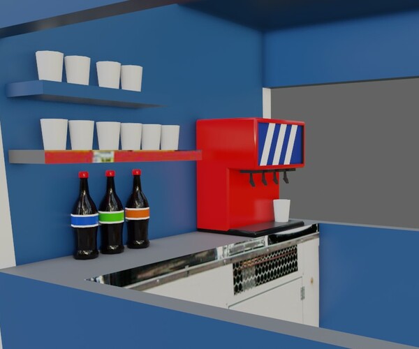 ArtStation - Soda Stand - Shop - Refrigerante Low-poly 3D model | Game ...