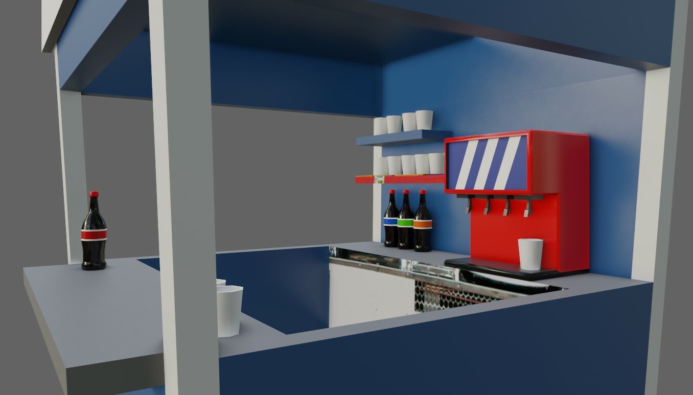 ArtStation - Soda Stand - Shop - Refrigerante Low-poly 3D model | Game ...