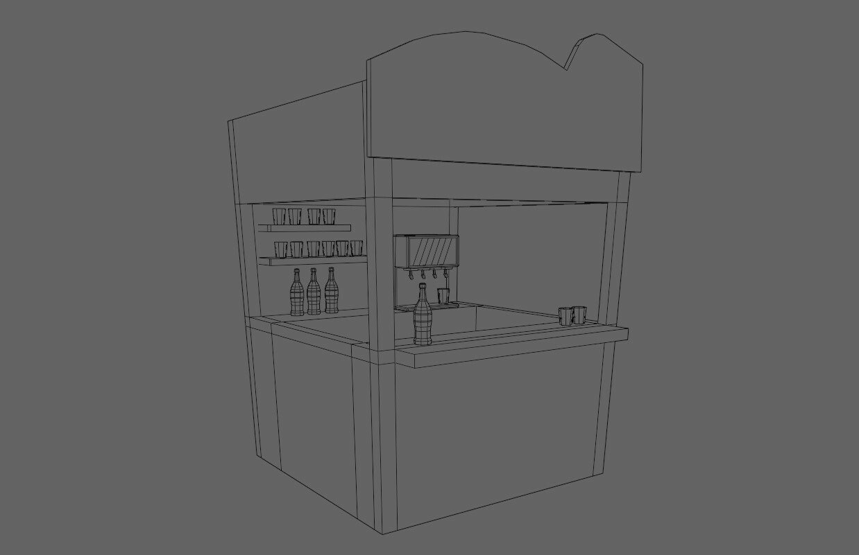 ArtStation - Soda Stand - Shop - Refrigerante Low-poly 3D model | Game ...