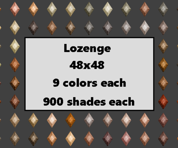 ArtStation - Lozenge Cut Gemstones [48x48] | Game Assets