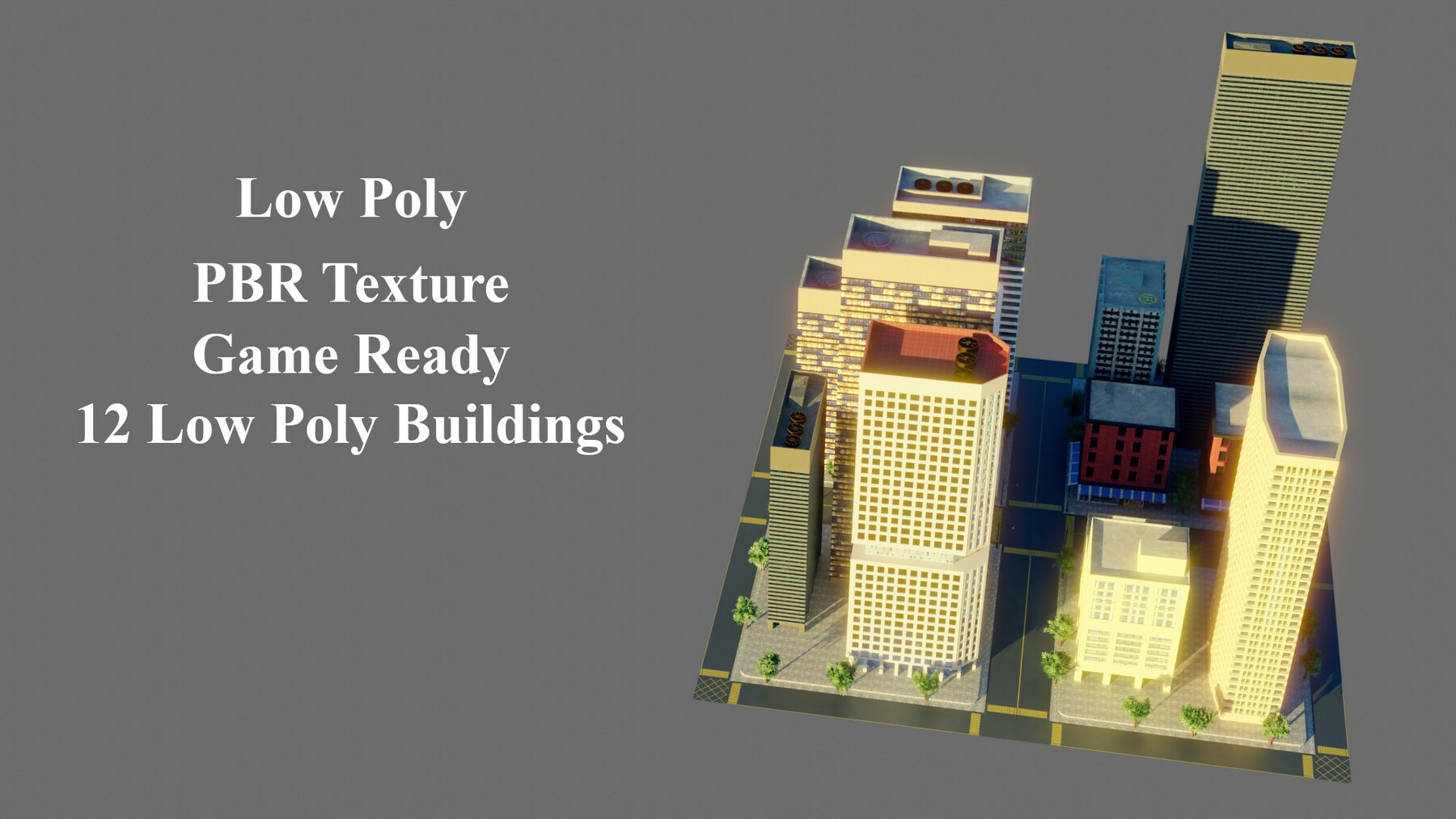 ArtStation - Modular City District - Low Poly - Game Ready - PBR | Game ...