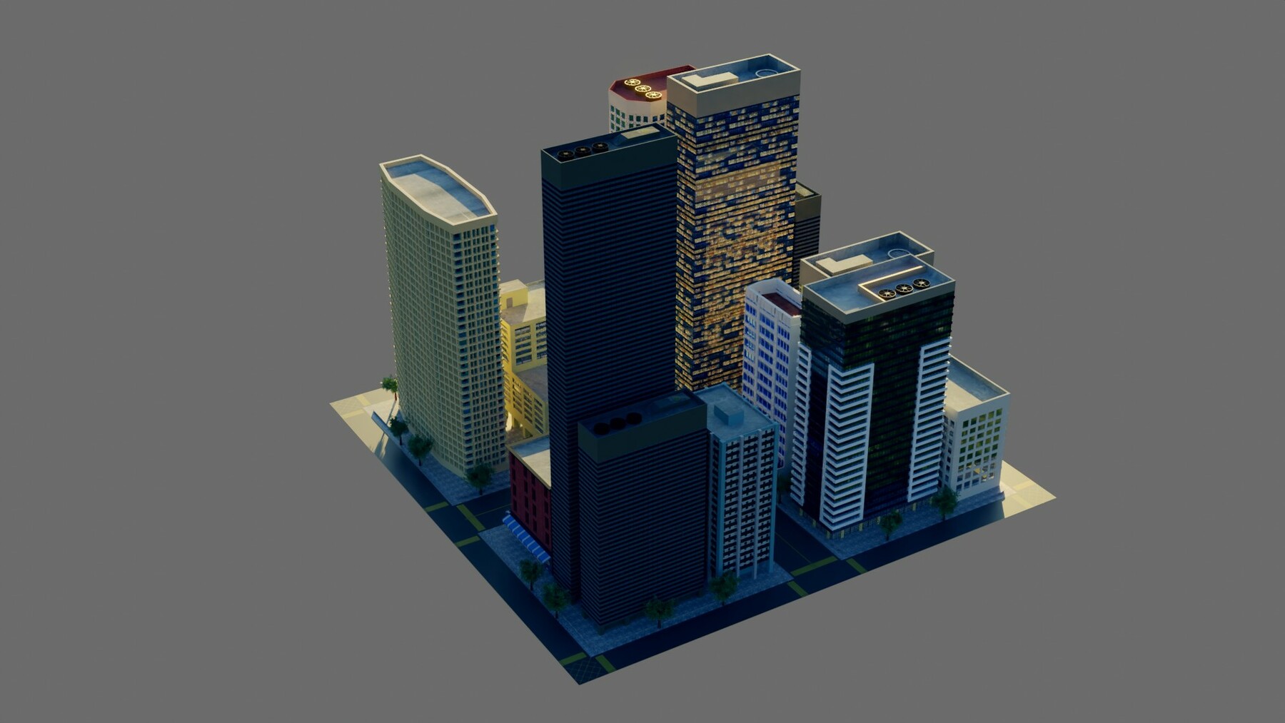 ArtStation - Modular City District - Low Poly - Game Ready - PBR | Game ...