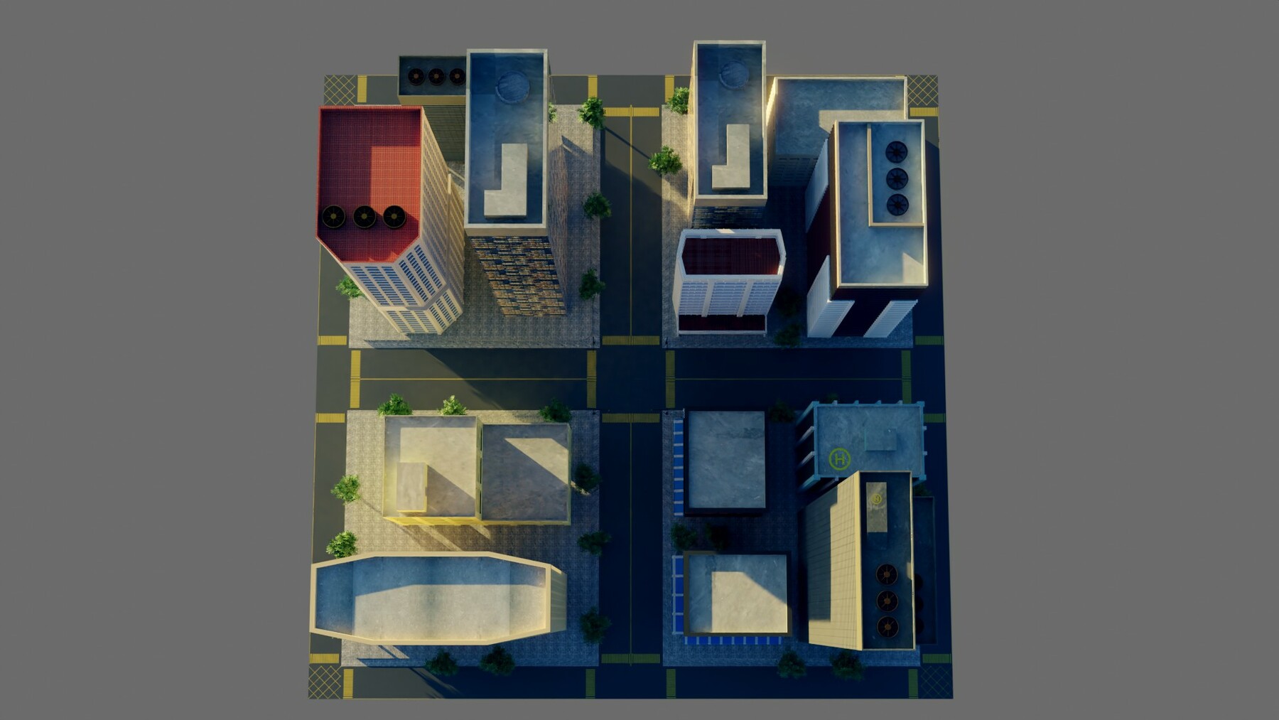 ArtStation - Modular City District - Low Poly - Game Ready - PBR | Game ...
