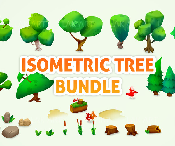 ArtStation - Isometric trees and background elements | Game Assets