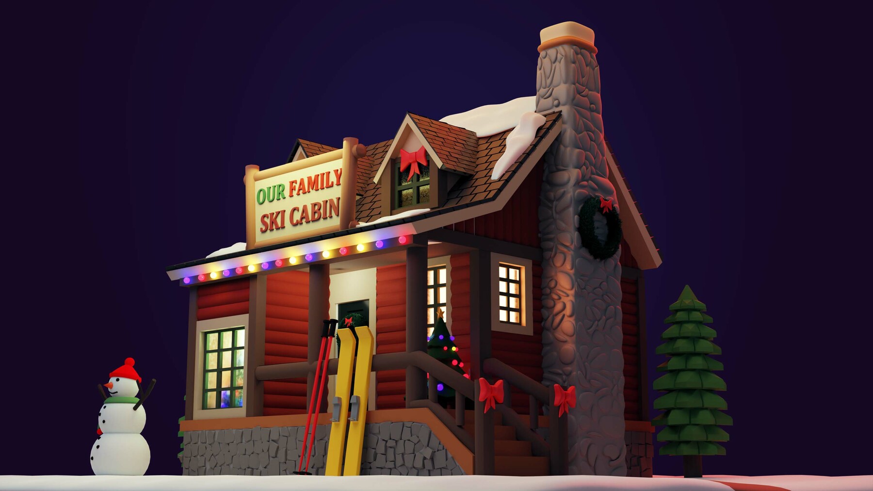 ArtStation - Christmas low poly buildings collection vol.4 | Resources