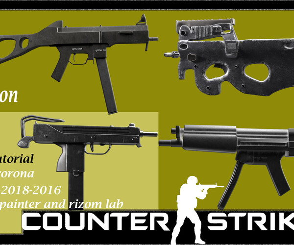 ArtStation - 4weapons smg in counter strike | Game Assets