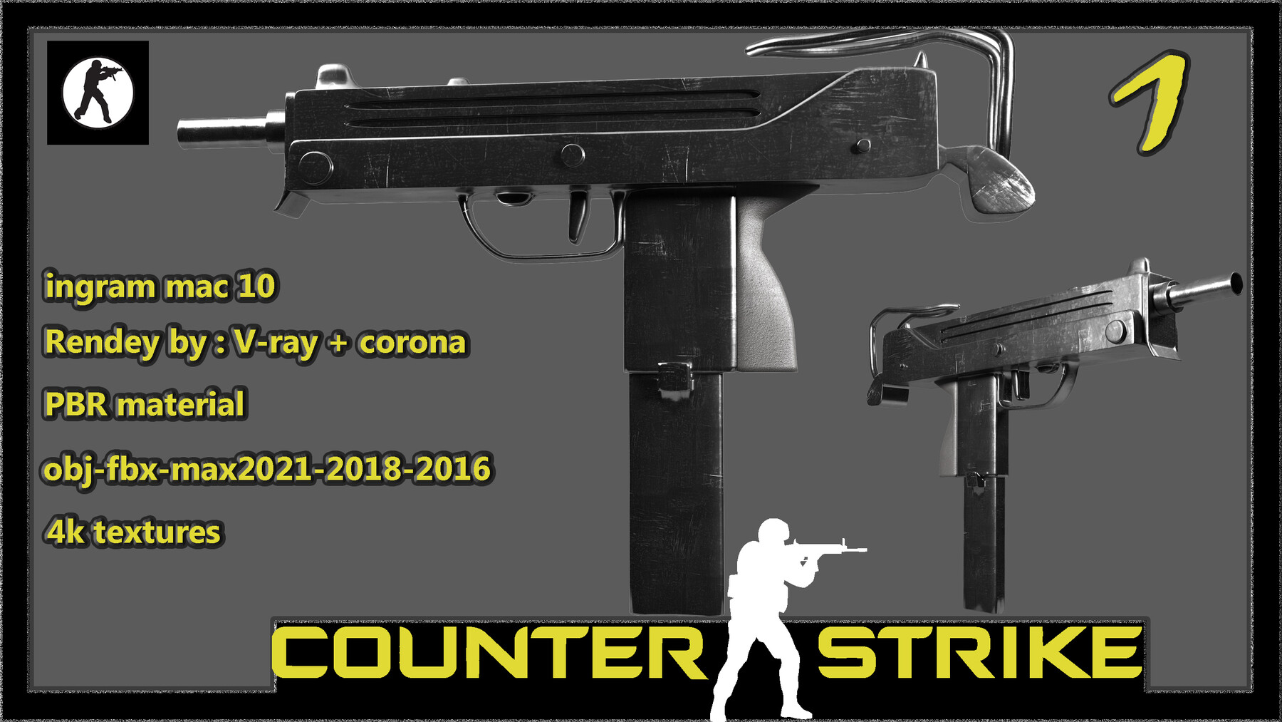 ArtStation - 4weapons smg in counter strike | Game Assets