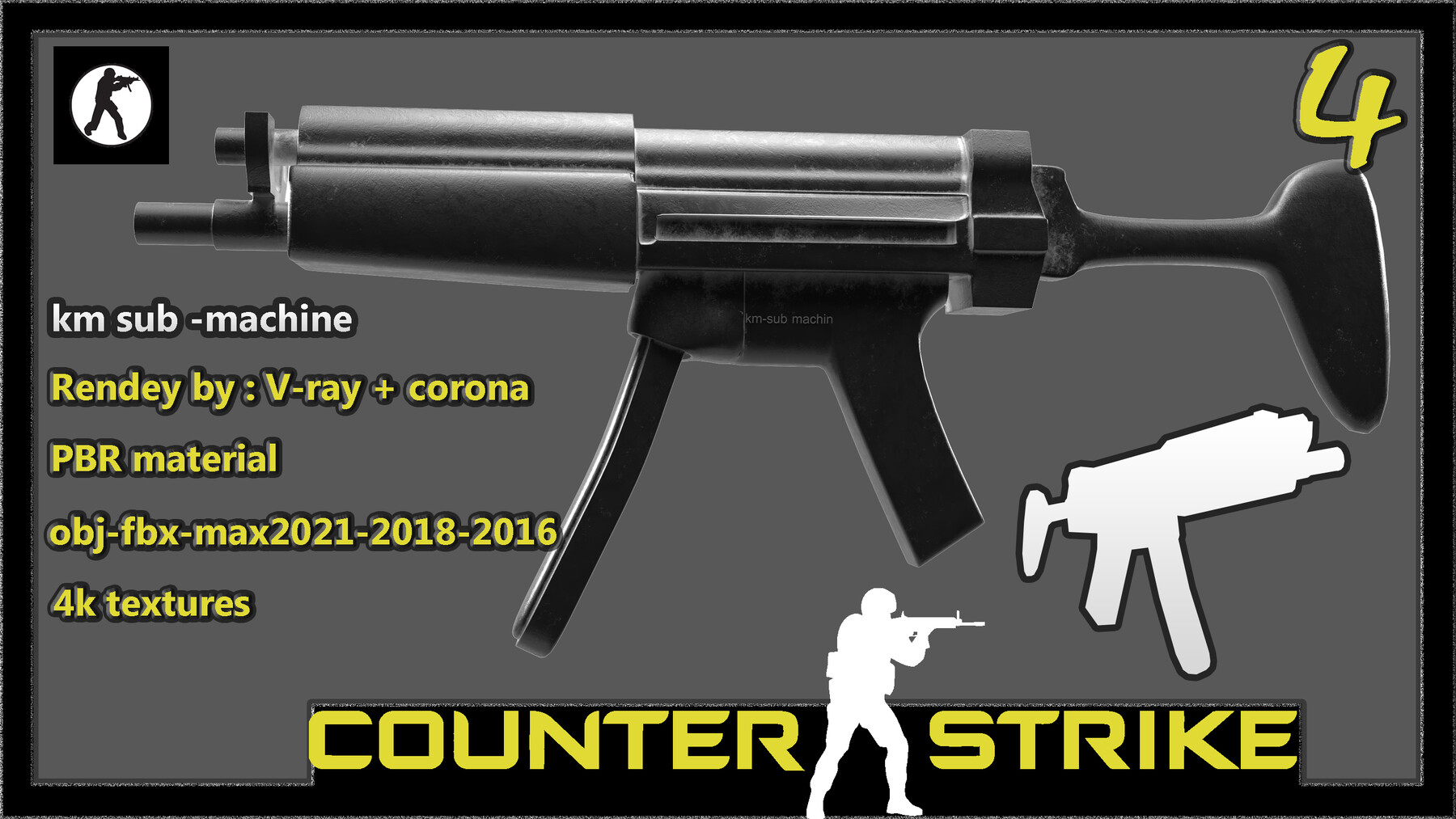 ArtStation - 4weapons smg in counter strike | Game Assets