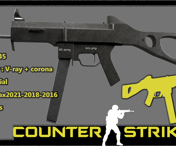ArtStation - 4weapons smg in counter strike | Game Assets