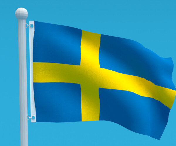 ArtStation - Low Poly Seamless Animated Sweden Flag | Game Assets