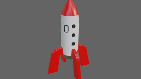 ArtStation - Rocket Cartoon - Foguete Low-poly 3D model | Game Assets