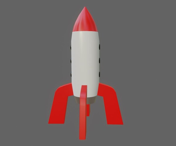 ArtStation - Rocket Cartoon - Foguete Low-poly 3D model | Game Assets