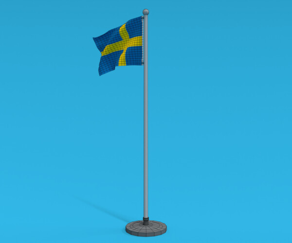ArtStation - Low Poly Seamless Animated Sweden Flag | Game Assets