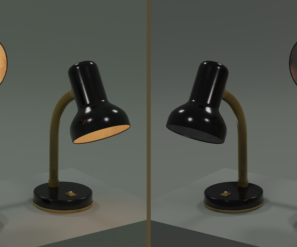 ArtStation - Desk Lamp with Bulb and three custom 2-sided shaders for ...