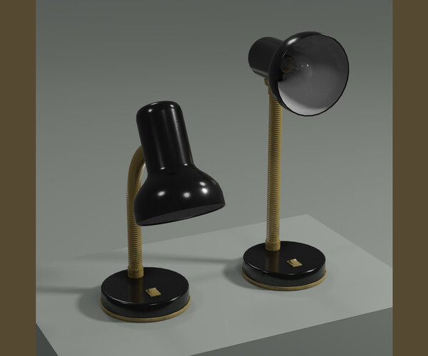ArtStation - Desk Lamp with Bulb and three custom 2-sided shaders for ...
