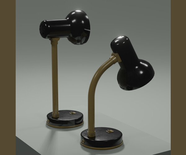 ArtStation - Desk Lamp with Bulb and three custom 2-sided shaders for ...