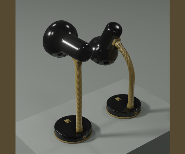 ArtStation - Desk Lamp with Bulb and three custom 2-sided shaders for ...