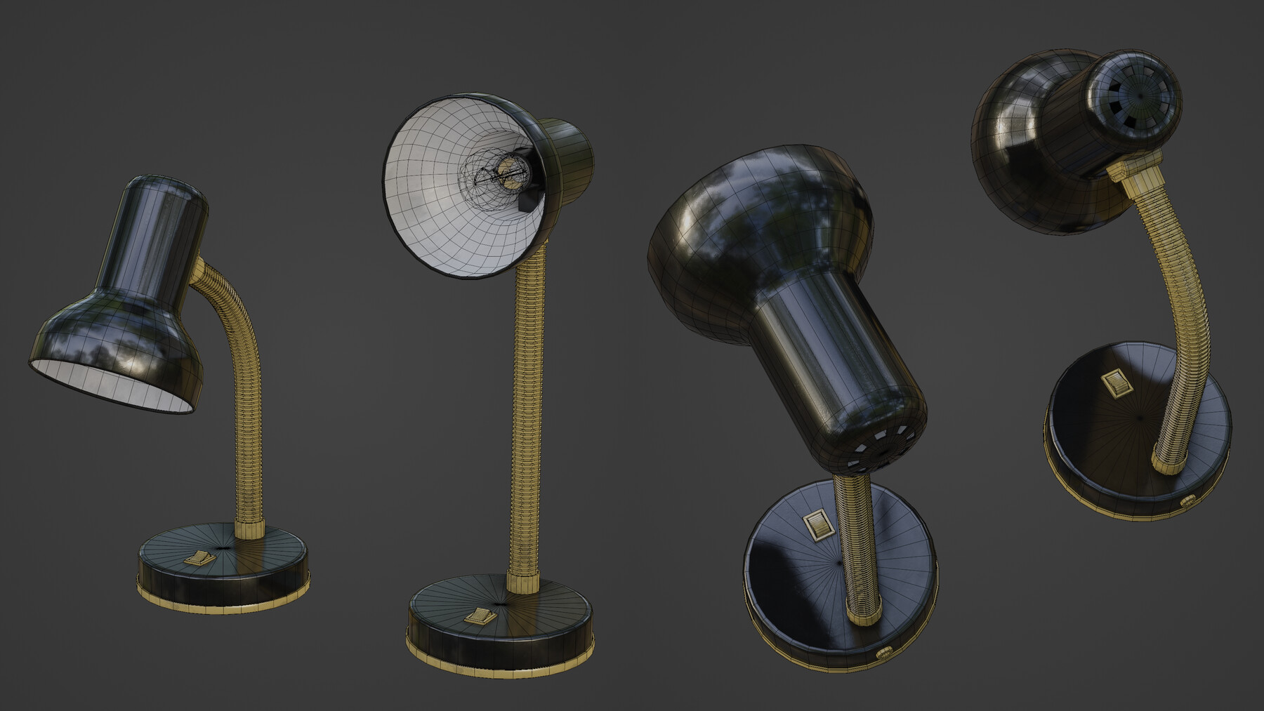 ArtStation - Desk Lamp with Bulb and three custom 2-sided shaders for ...