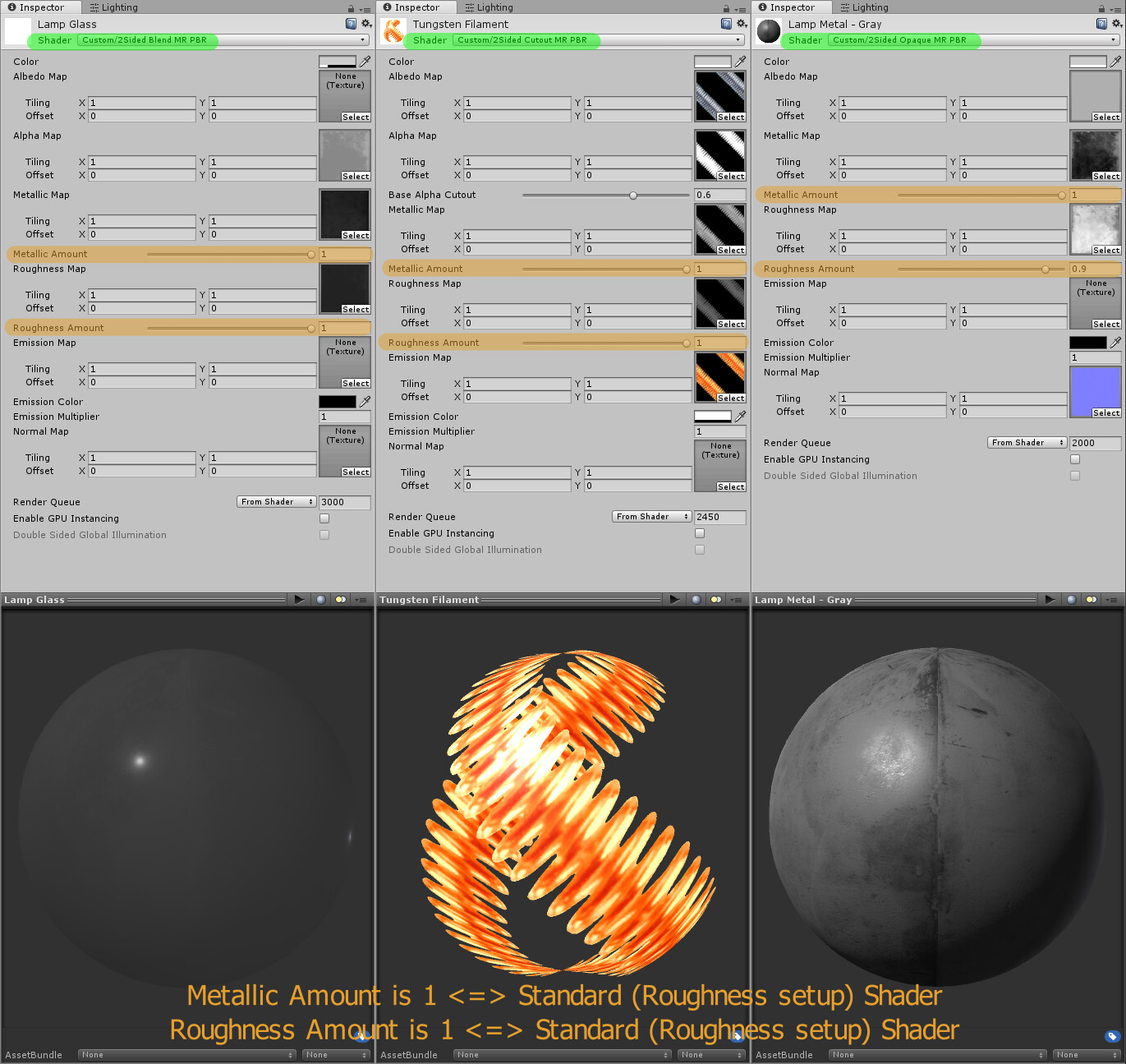 ArtStation - Desk Lamp with Bulb and three custom 2-sided shaders for Unity | Game Assets