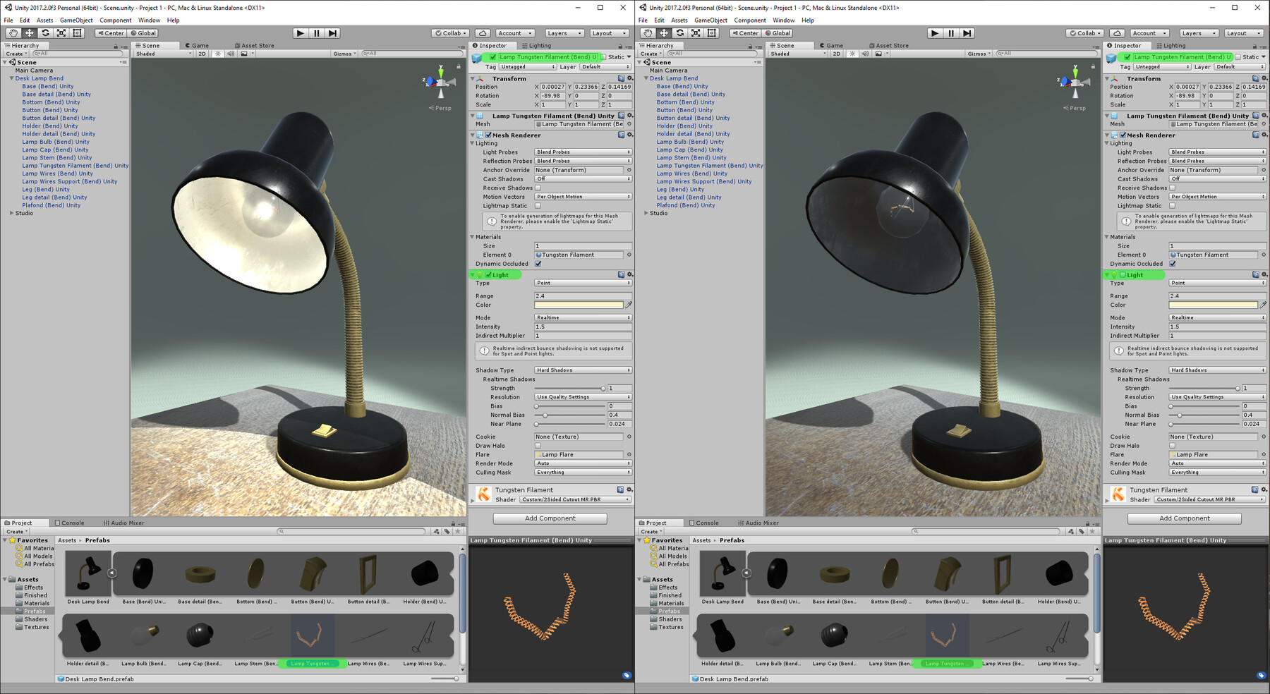 ArtStation - Desk Lamp with Bulb and three custom 2-sided shaders for ...