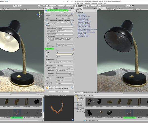 ArtStation - Desk Lamp with Bulb and three custom 2-sided shaders for ...