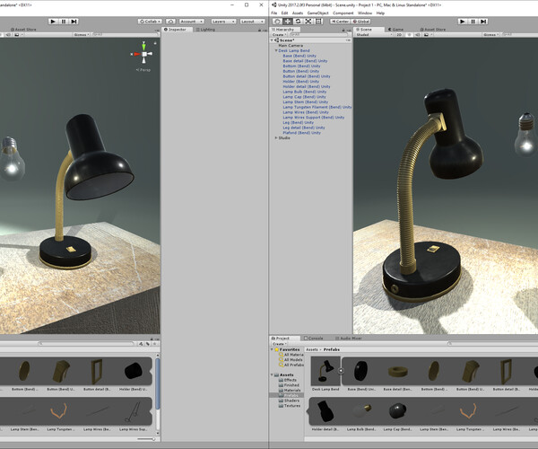 ArtStation - Desk Lamp with Bulb and three custom 2-sided shaders for ...