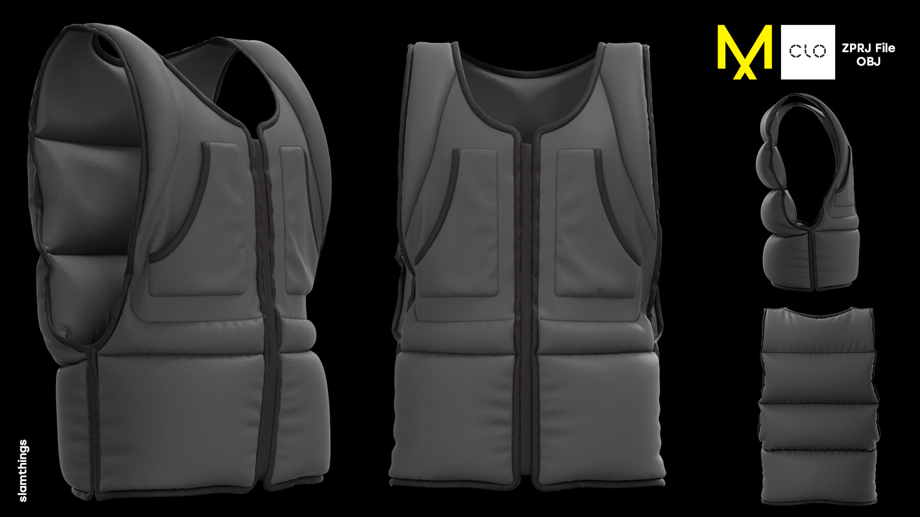 ArtStation - Future Fashion Vest / Waistcoat #005 - Clo3D ...