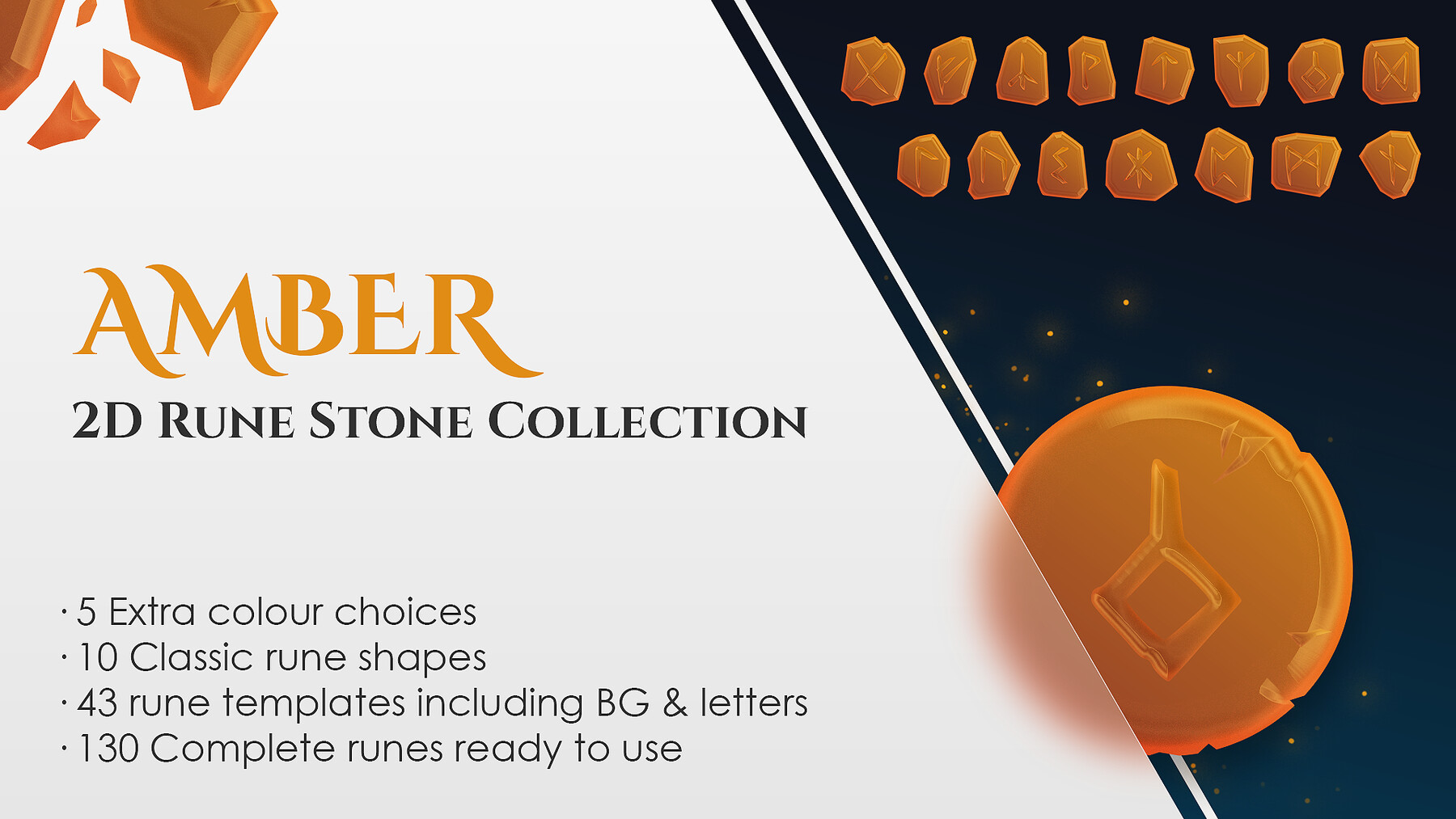 ArtStation - 2d runestone asset collection (amber) | Game Assets