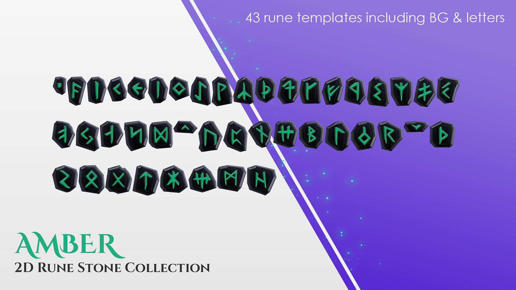 ArtStation - 2d runestone asset collection (Onyx) | Game Assets