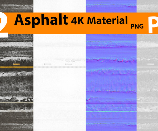 ArtStation - 12 Asphalt 4k matrial-PNG-PBR | Game Assets