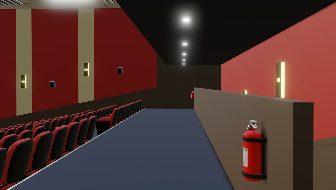 ArtStation - Movie Theater - Cinema 3D model | Game Assets