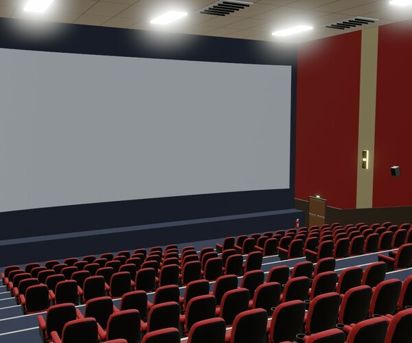 ArtStation - Movie Theater - Cinema 3D model | Game Assets