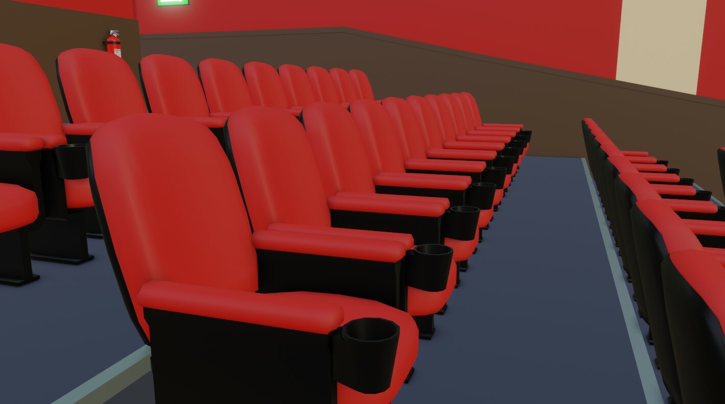 ArtStation - Movie Theater - Cinema 3D model | Game Assets