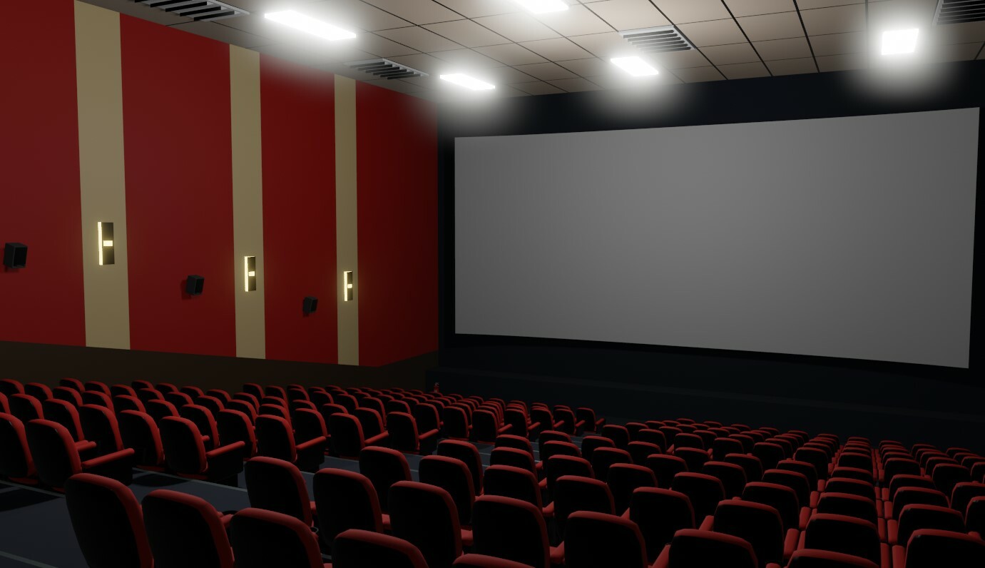ArtStation - Movie Theater - Cinema 3D model | Game Assets