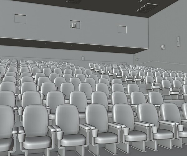 ArtStation - Movie Theater - Cinema 3D model | Game Assets