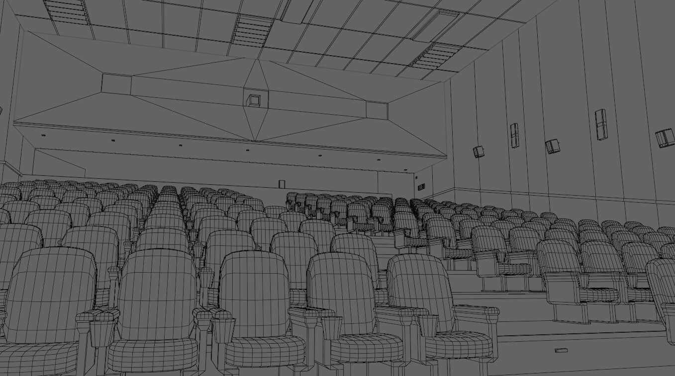 ArtStation - Movie Theater - Cinema 3D model | Game Assets