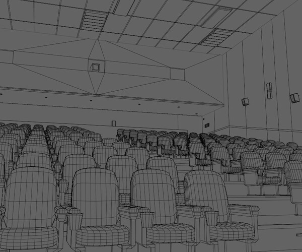 ArtStation - Movie Theater - Cinema 3D model | Game Assets