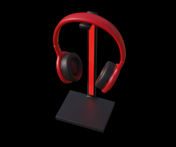 ArtStation - Realistic lowpoly prop headphones with stand | Game Assets