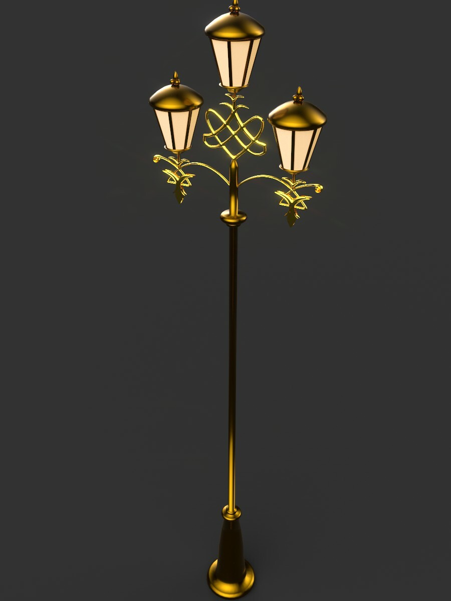 ArtStation - Street Lamp 3 (Golden) | Game Assets