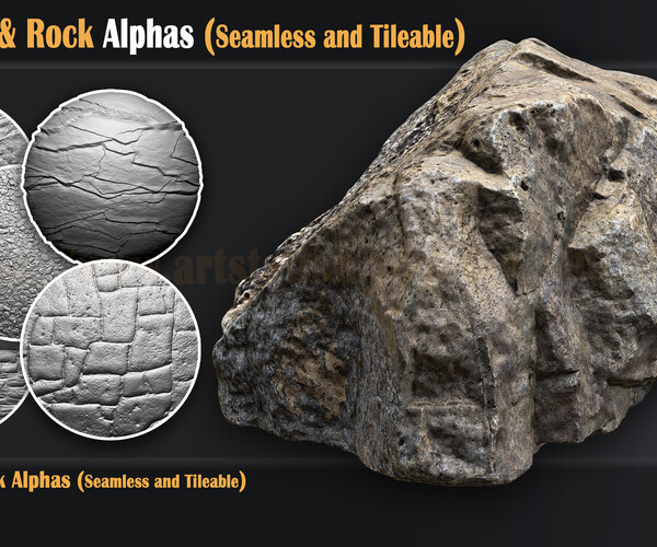 ArtStation - 60 Stone & Rock Alphas (Seamless and Tileable) + Video ...