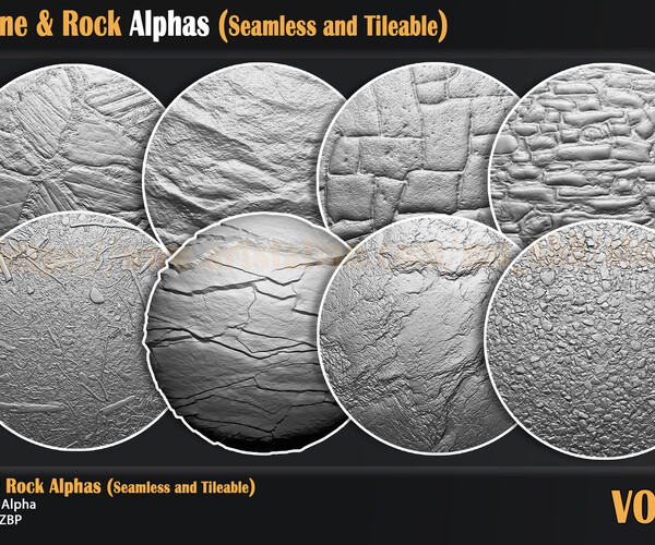 ArtStation - 60 Stone & Rock Alphas (Seamless and Tileable) + Video ...