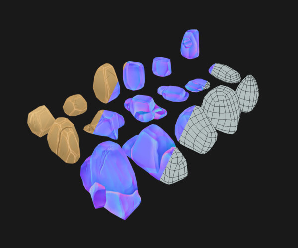 ArtStation - Low poly rocks | Game Assets