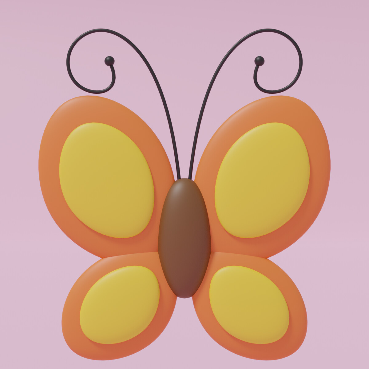 ArtStation - Cartoon Butterfly 3D model | Resources